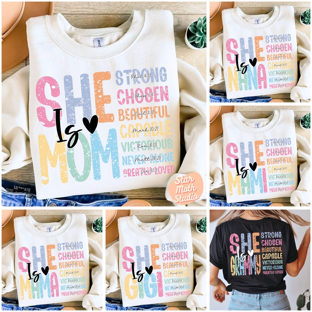 She is Mom/ Mama/ Mum/ Gigi Png Bundle, Retro Mother PNG, Blessed Mom ...