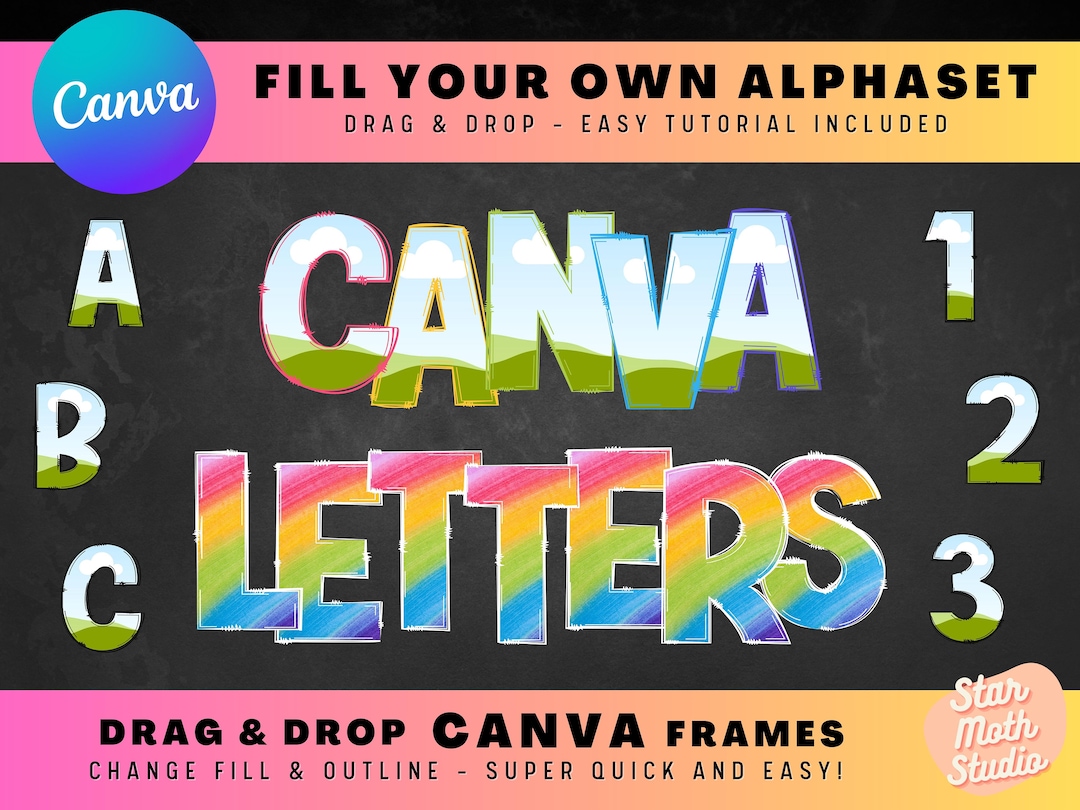 CANVA LETTERS ALPHASET Fill Your Own, Drag and Drop, Fillable Alphabet ...