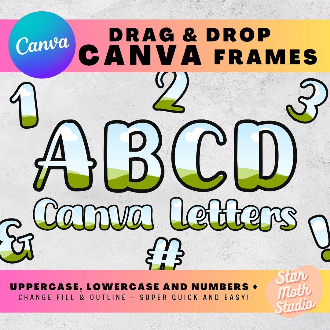 CANVA LETTERS ALPHABET Drag and Drop, Fill Your Own Alphaset Bundle ...