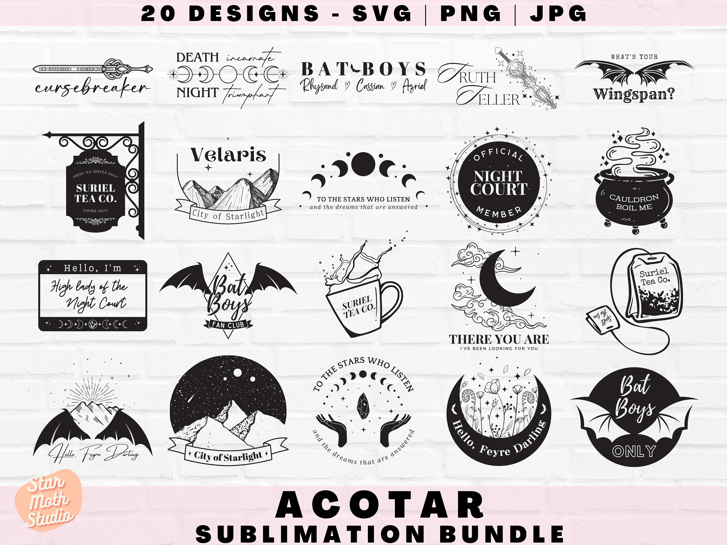 20 ACOTAR Svg Bundle ACOTAR Cut Files for Cricut ACOTAR - Etsy Australia