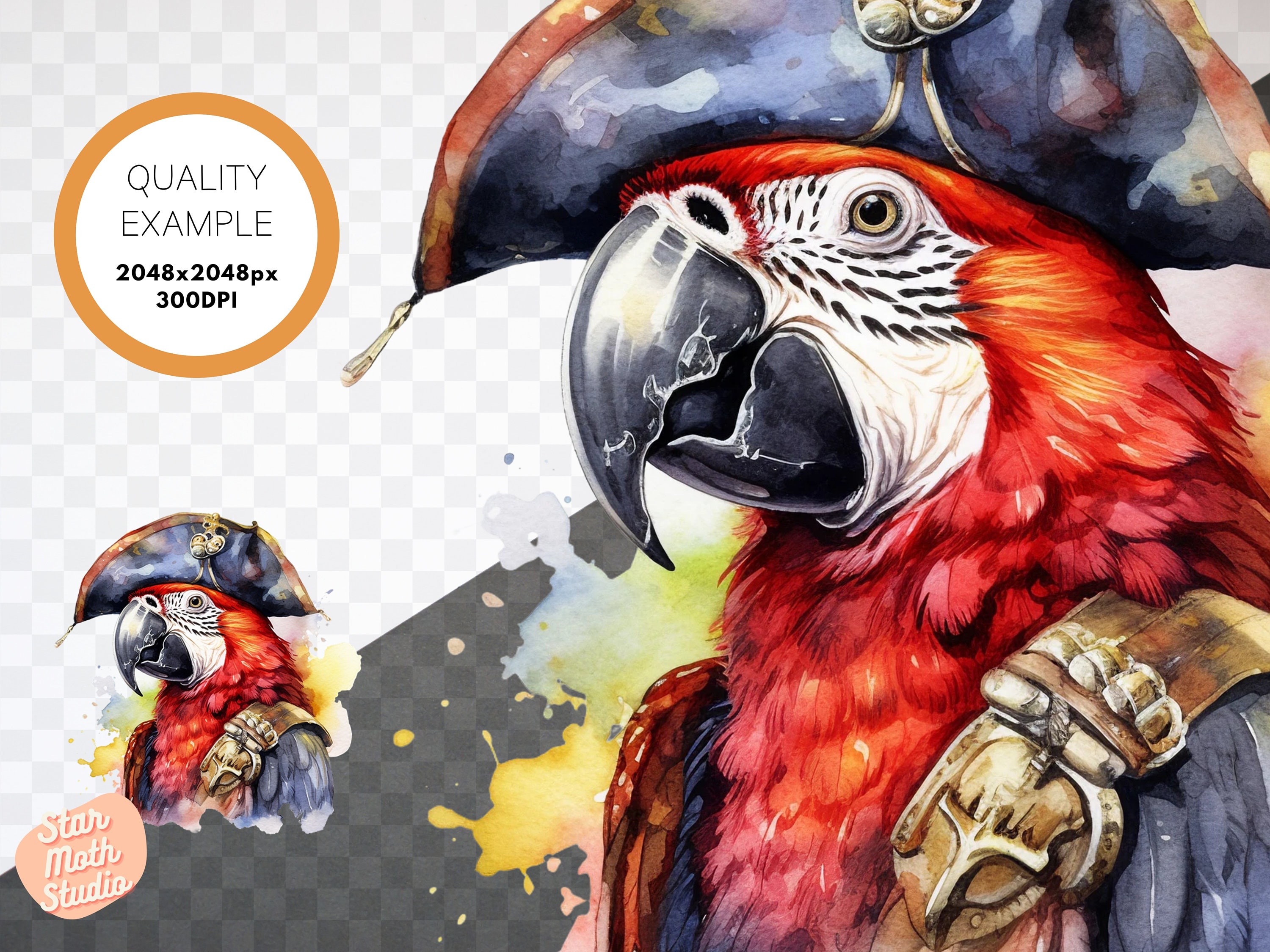 35 Pirate PNG Watercolor Clipart Bundle, Watercolor Pirate Ship ...