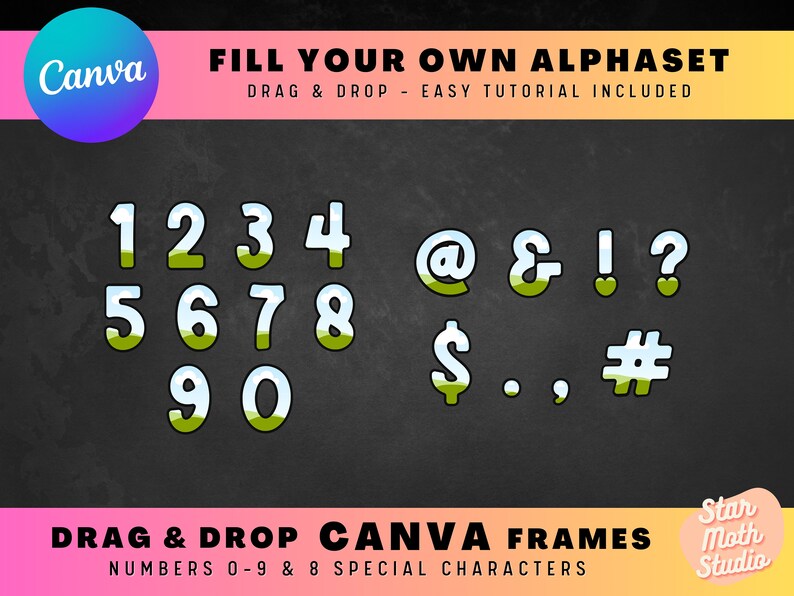 Canva Letters Alphaset Fill Your Own Drag And Drop Fillable Doodle Alphabet Bundle Editable 