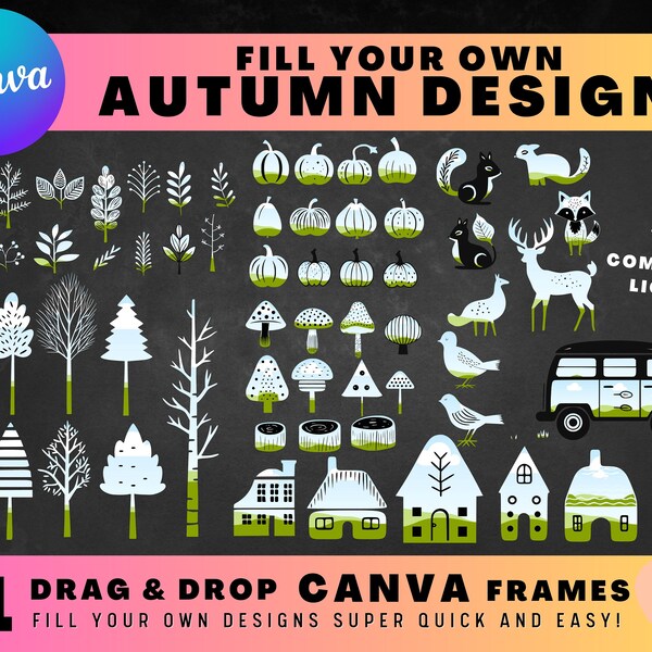 Pumpkin Canva Frames - Etsy