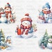 Watercolor Snowman Christmas Winter Holiday Clipart Bundle of 24 ...
