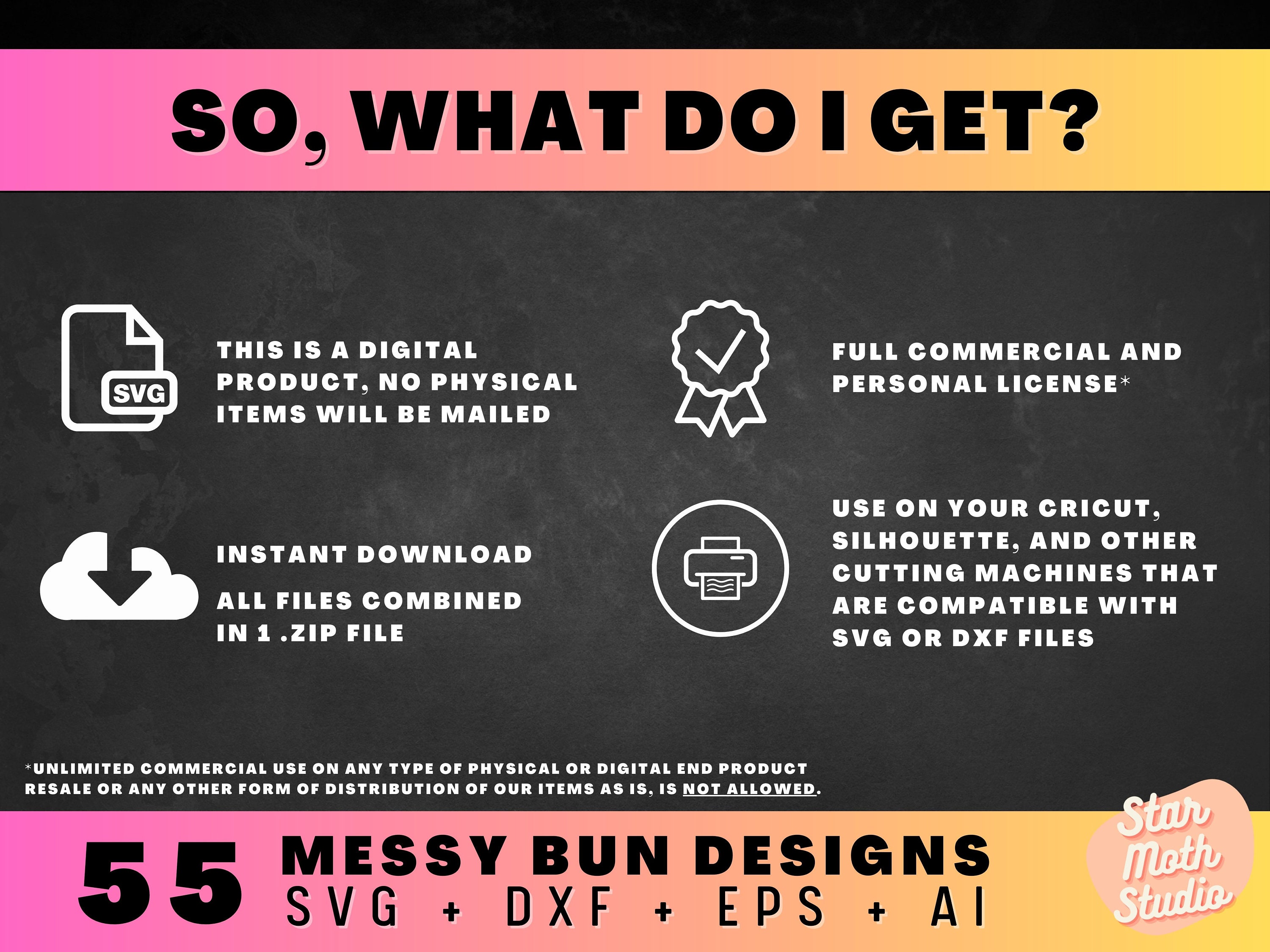 55 Messy Bun SVG Bundle, Messy Bun Designs, Mom Life Svg, Woman Svg ...
