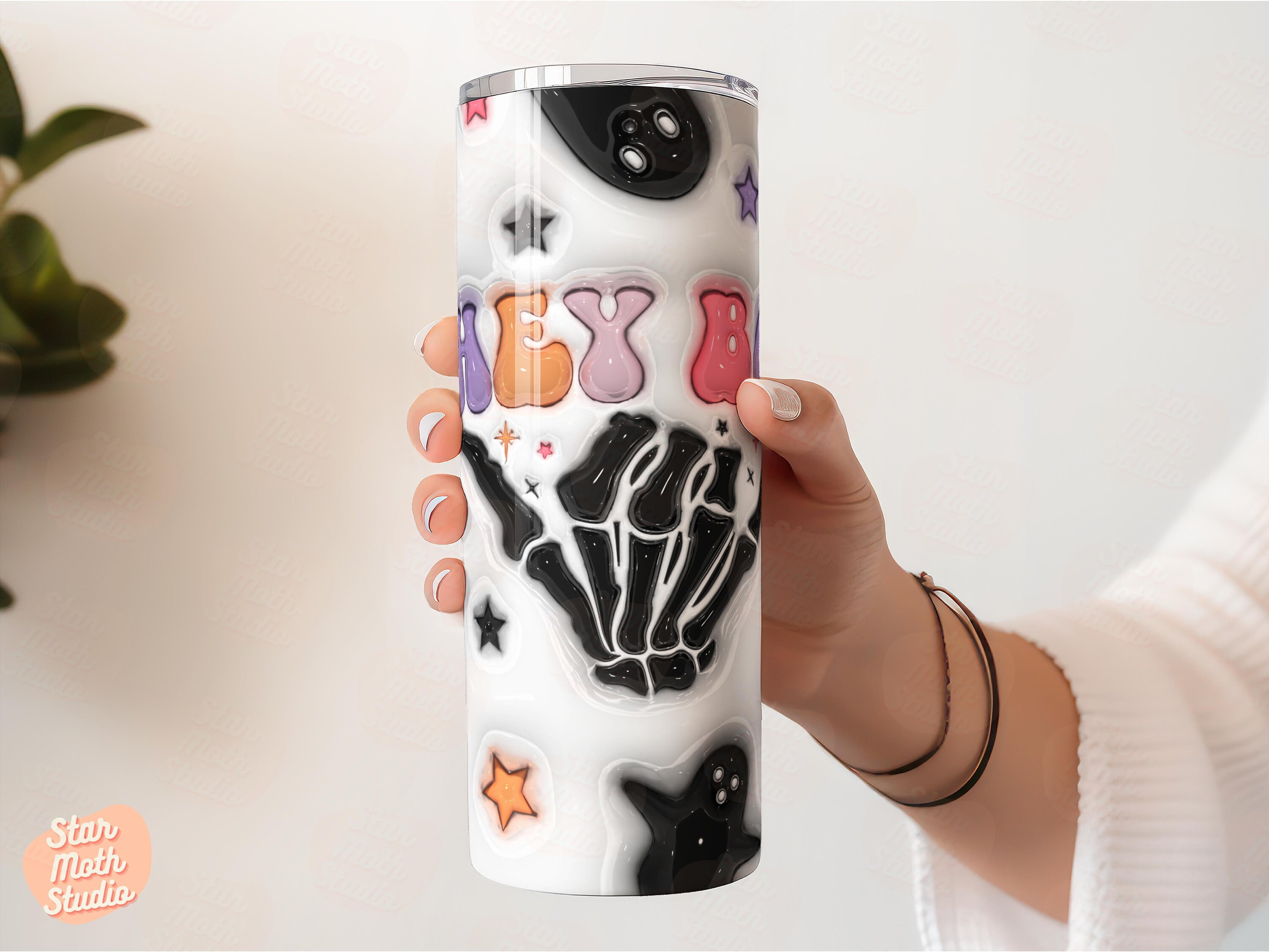 Inflated Hey Boo Spooky Tumbler Wrap PNG 3D Tumbler Design - Etsy