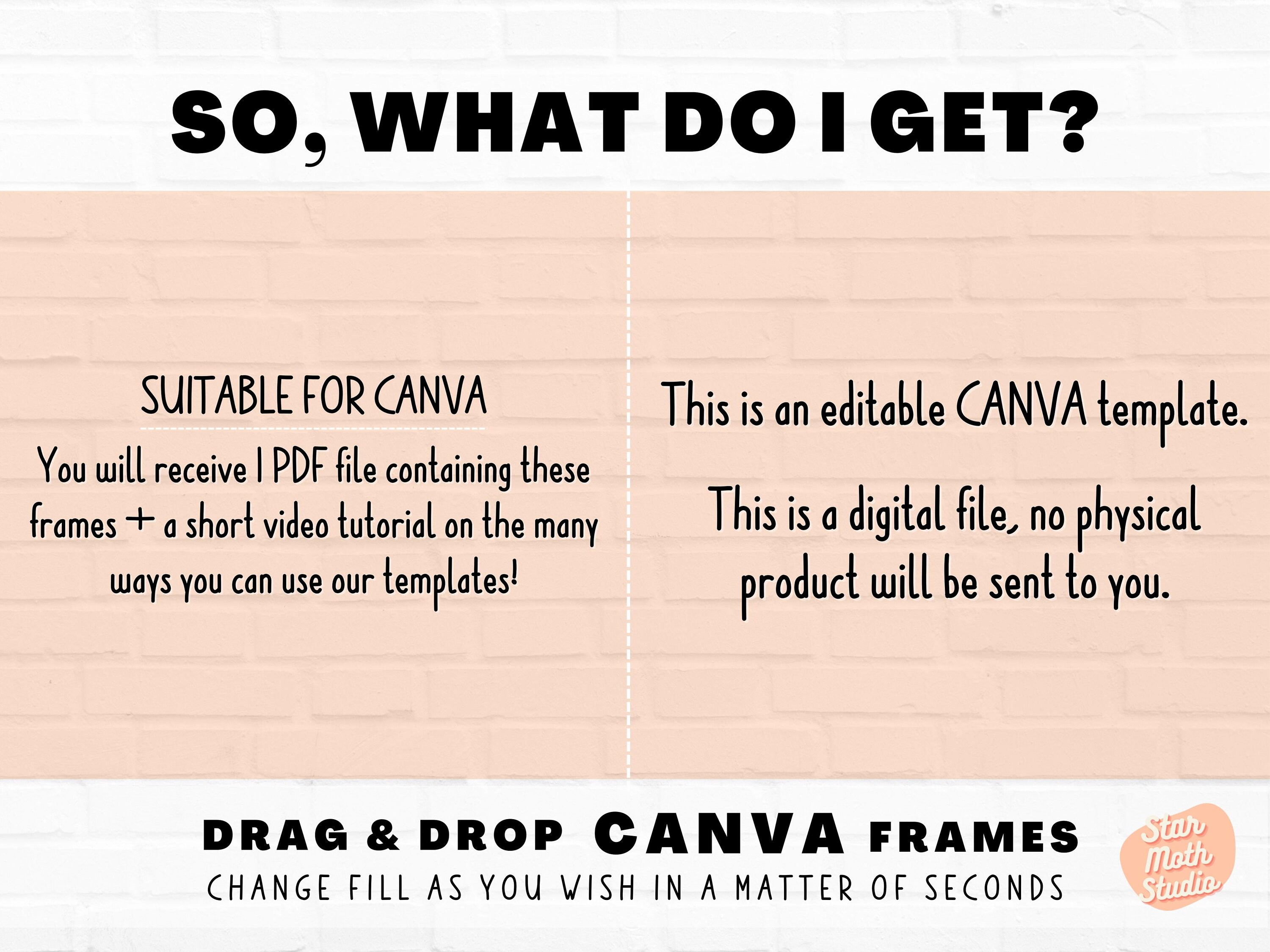 Build Your Own Happy SMILEY FACES on CANVA, Editable Fill Canva Frame ...