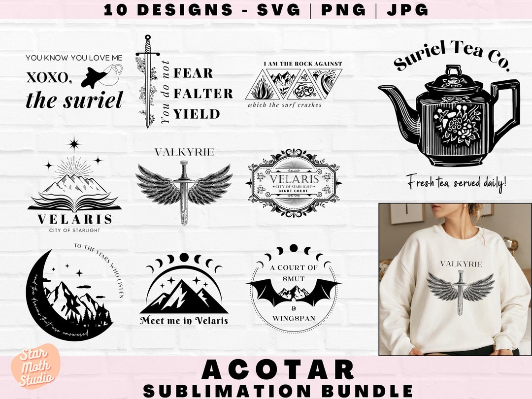 Officially Licensed - 10 ACOTAR Svg Bundle, ACOTAR Cut Files for Cricut ...