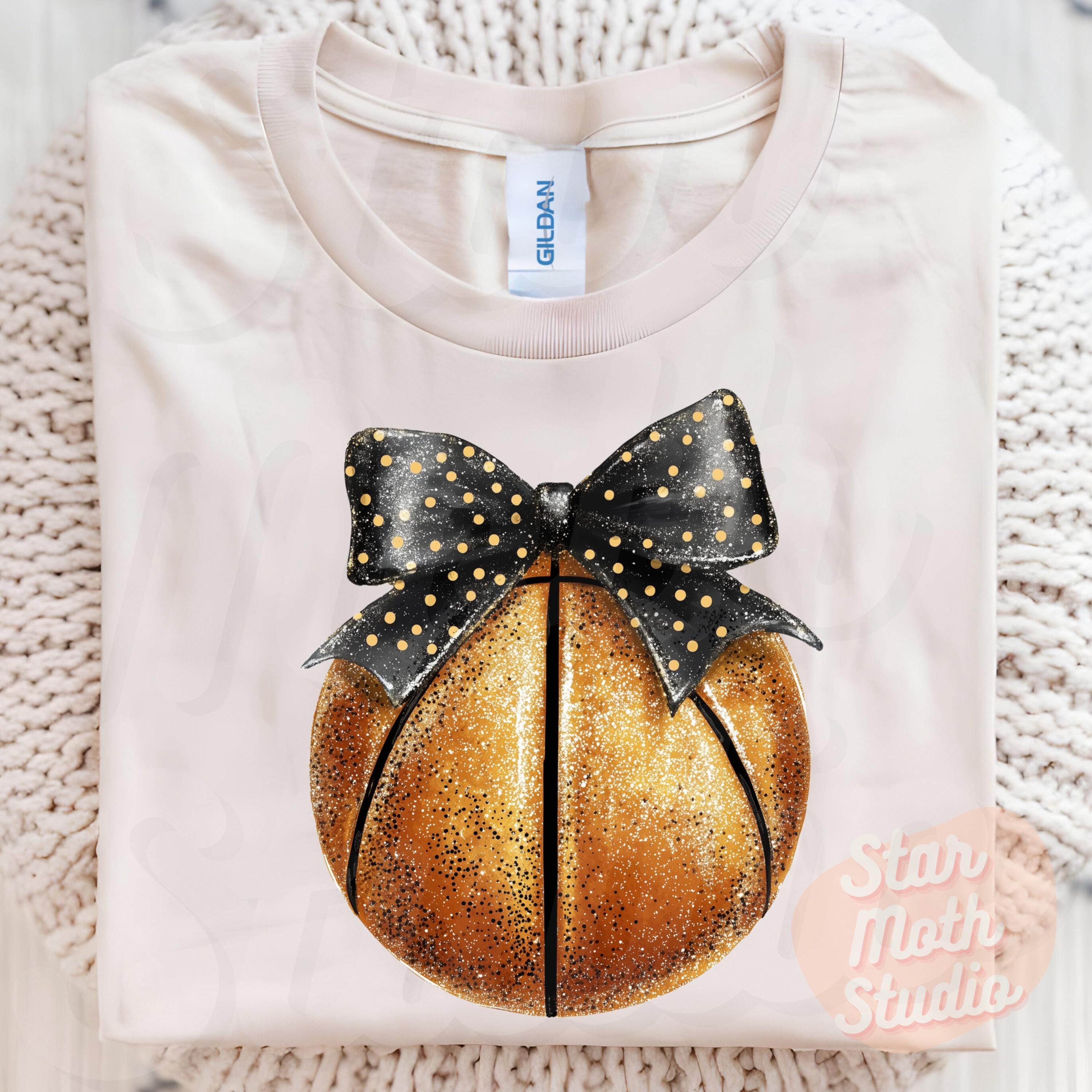Coquette Basketball With Bow PNG File, Black Glitter Bow Png, Glitter ...