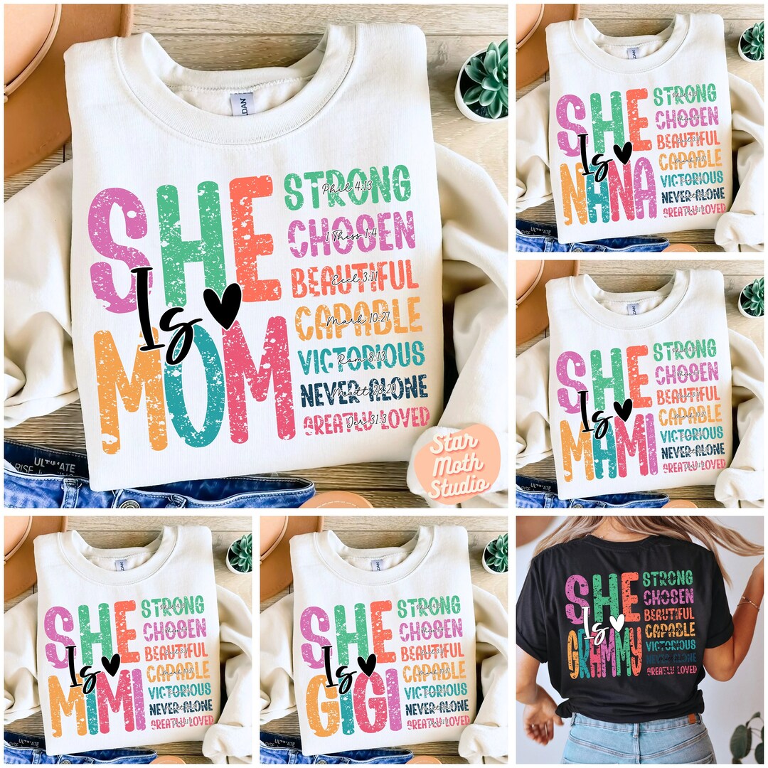 She is Mom/ Mama/ Mum/ Gigi Png Bundle, Retro Mother PNG, Blessed Mom ...