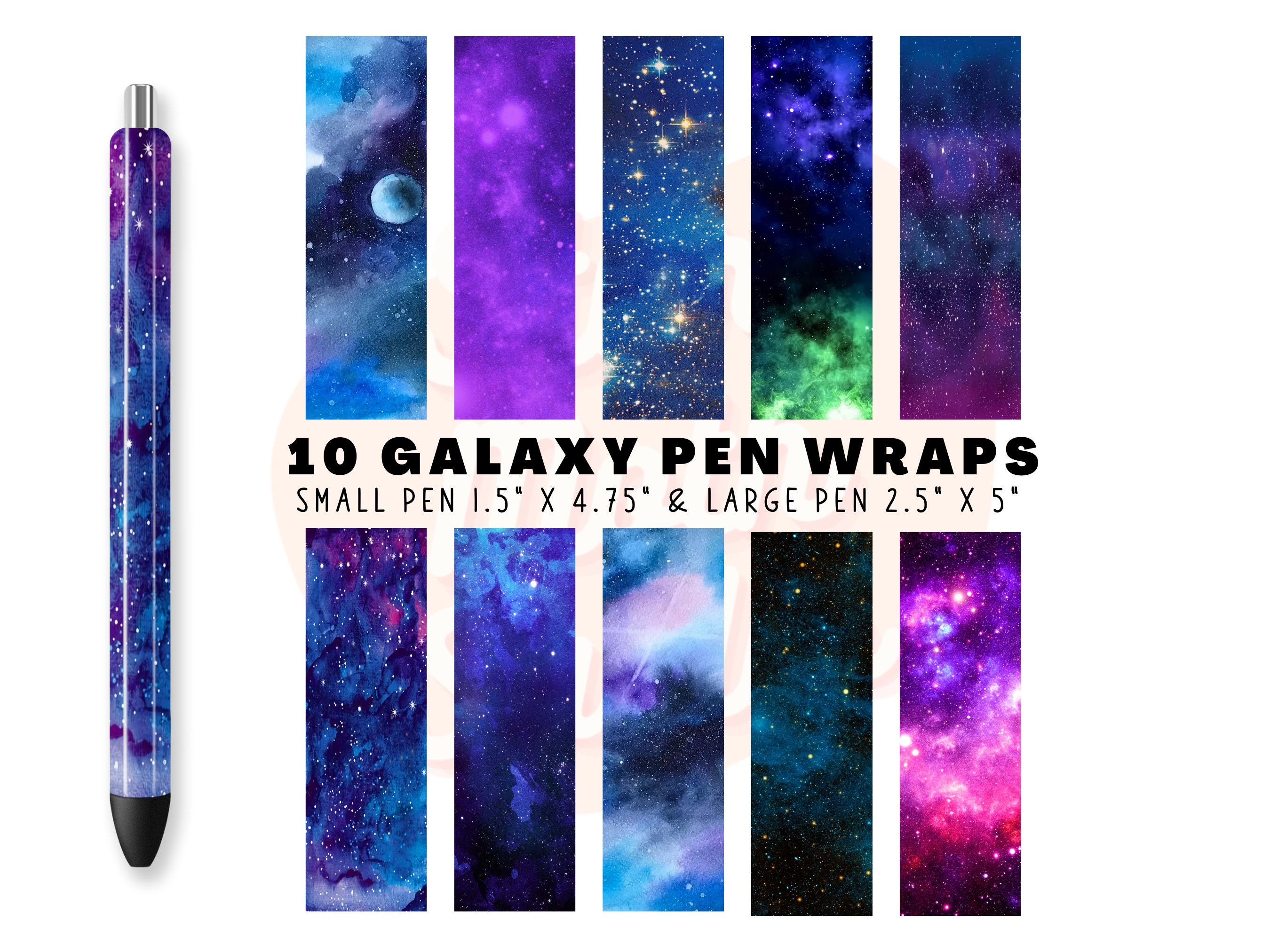 GALAXY NEBULA Pen Wraps, Pen Wrap PNG, Printable Waterslide Sublimation ...