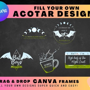 Officially Licensed 15 ACOTAR Canva Frames, Drag and Drop, Canva ...