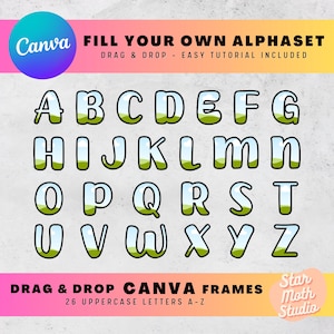 CANVA LETTERS ALPHABET - Drag and Drop, Fill Your Own Alphaset Bundle ...