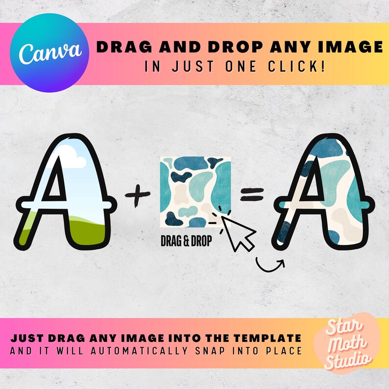 CANVA LETTERS ALPHABET - Drag and Drop, Fill Your Own Alphaset Bundle ...