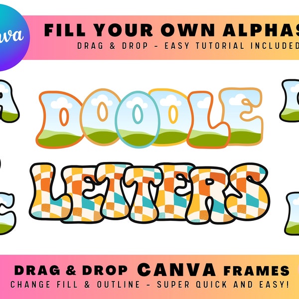 Drag and Fill Letters - Etsy