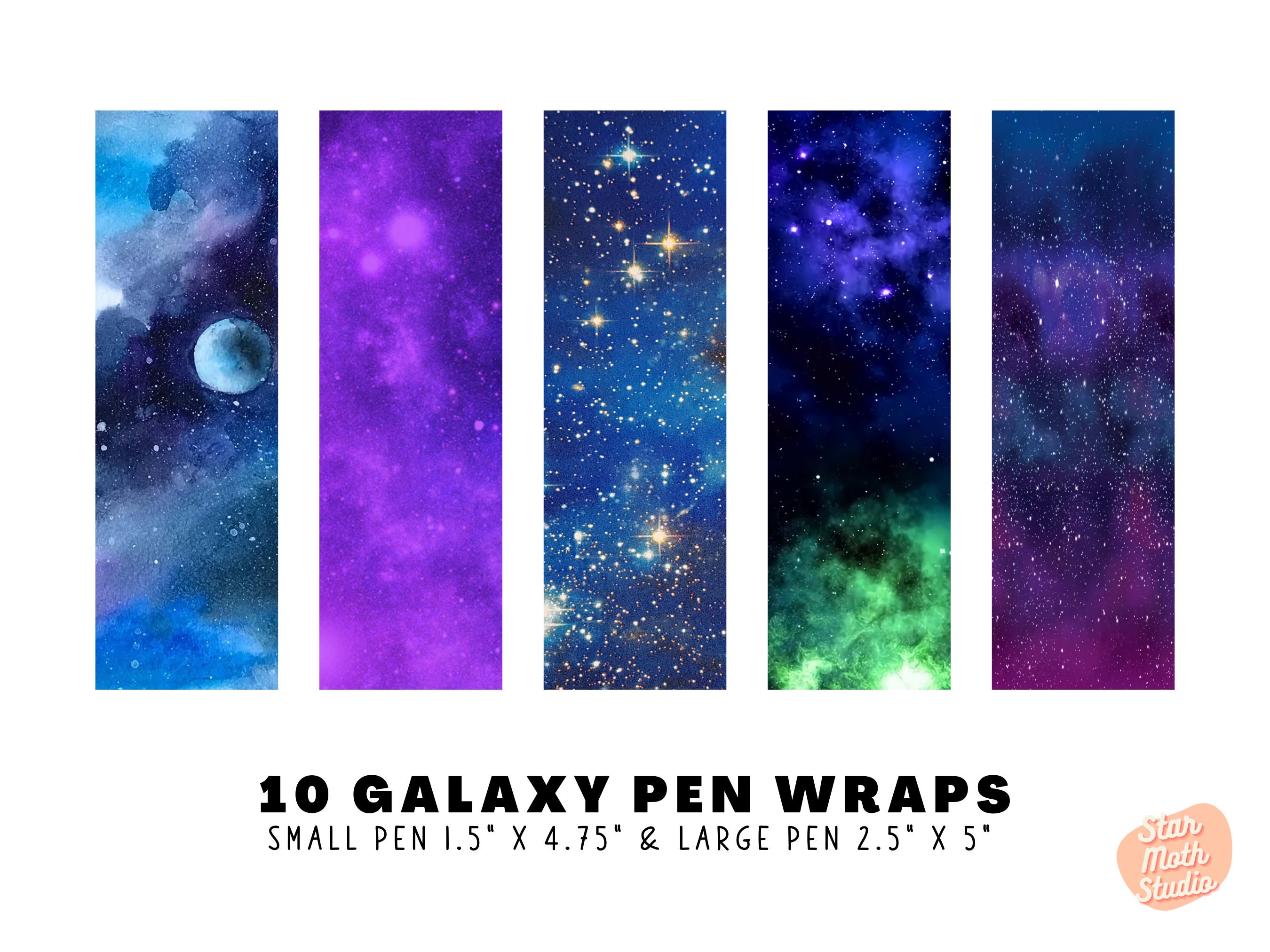 GALAXY NEBULA Pen Wraps, Pen Wrap PNG, Printable Waterslide Sublimation ...