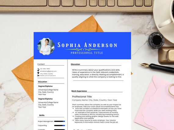 Professional Resume Template Design Editable Resume Modern - Etsy