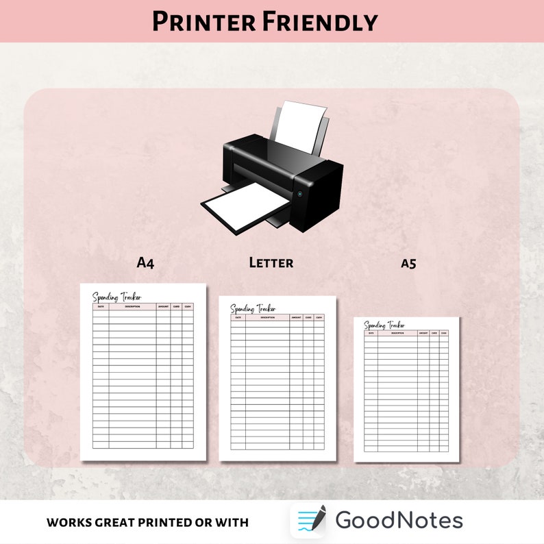 Spending Tracker Expense Tracker Printable Spending Log Purchase ...