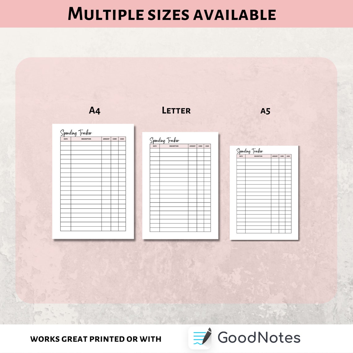 Spending Tracker Expense Tracker Printable Spending Log Purchase ...