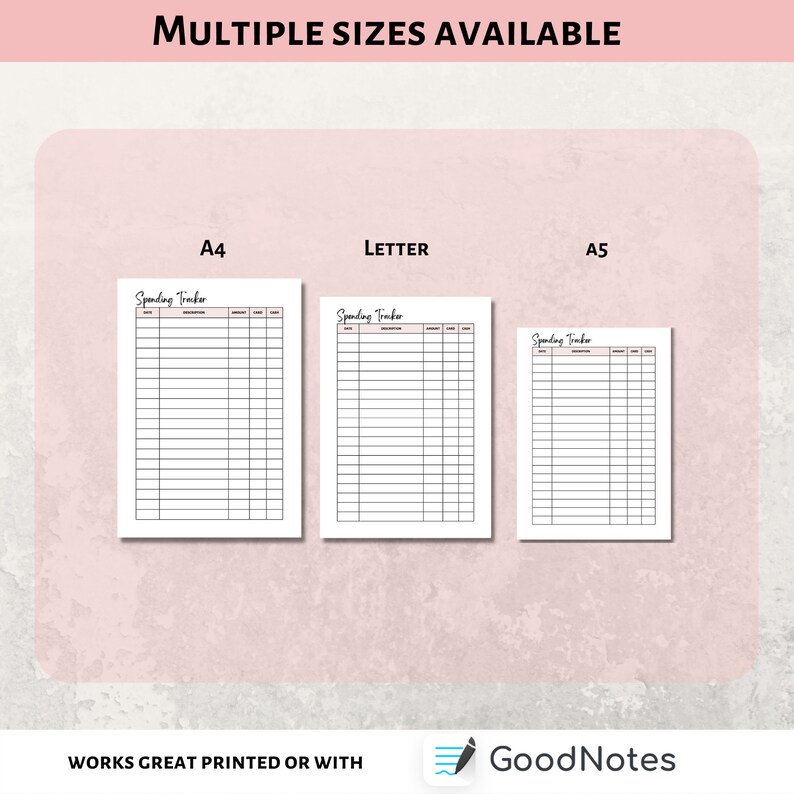 Spending Tracker Expense Tracker Printable Spending Log Purchase ...