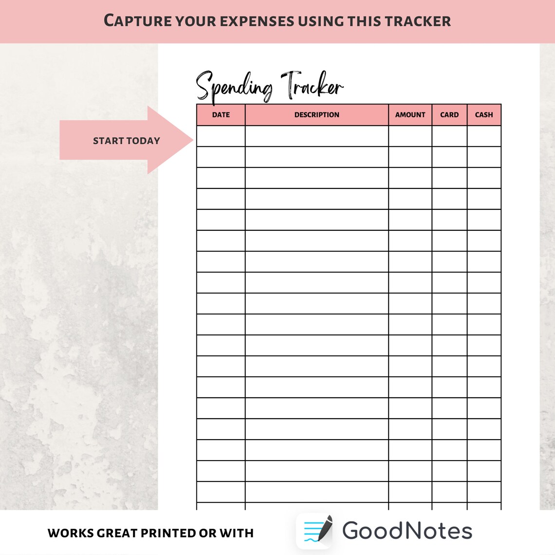 Spending Tracker Expense Tracker Printable Spending Log Purchase ...