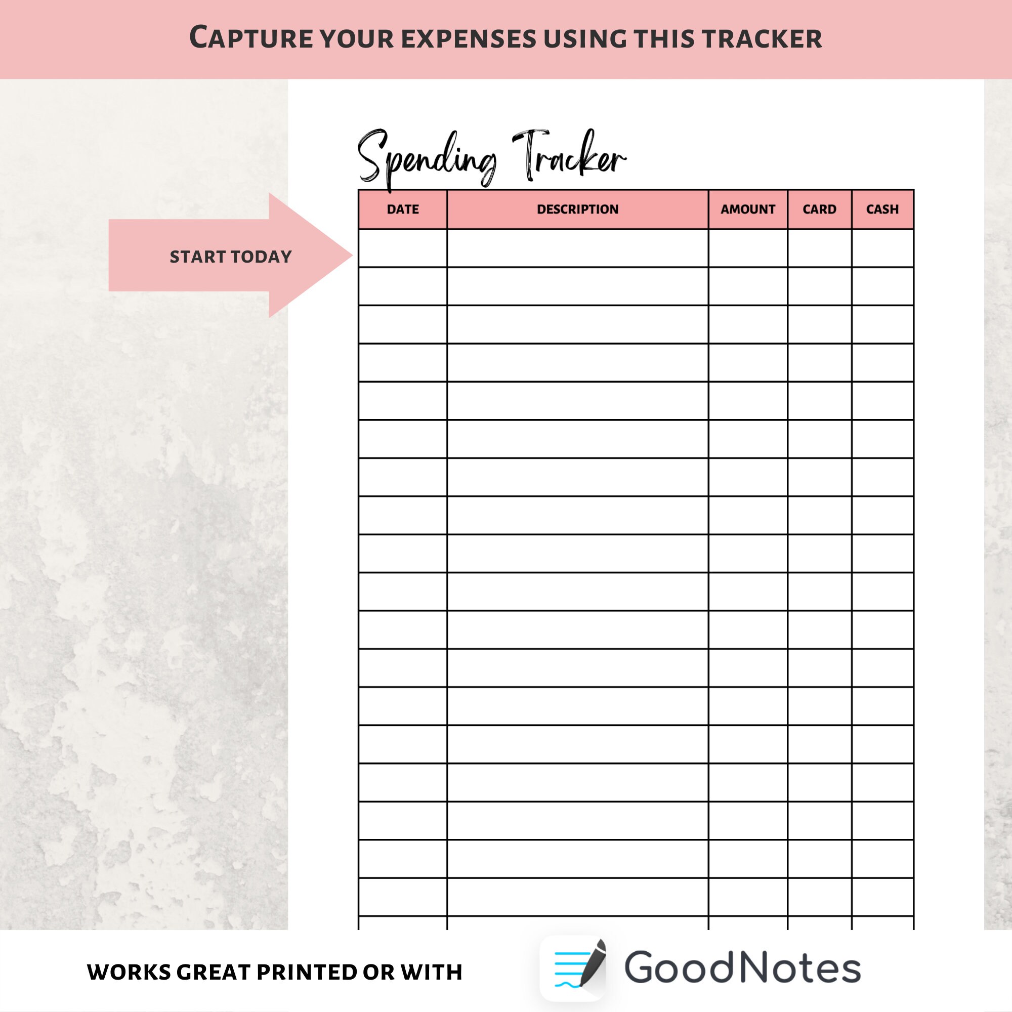 Spending Tracker Expense Tracker Printable Spending Log - Etsy