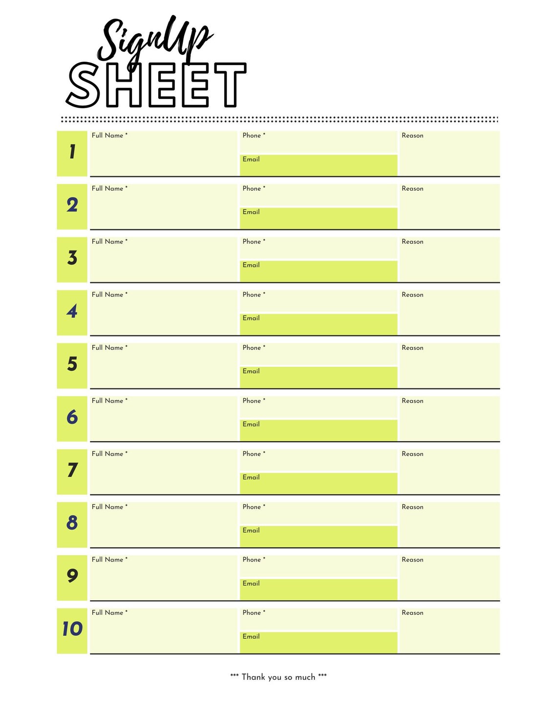 Sign up Sheet, Digital Sign up Sheet, Join Sheet, Group, Team Sign Up ...