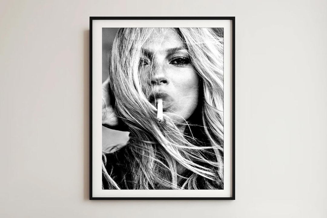 Kate Moss Black and White Print: Feminist Fashion Wall Art (digital ...