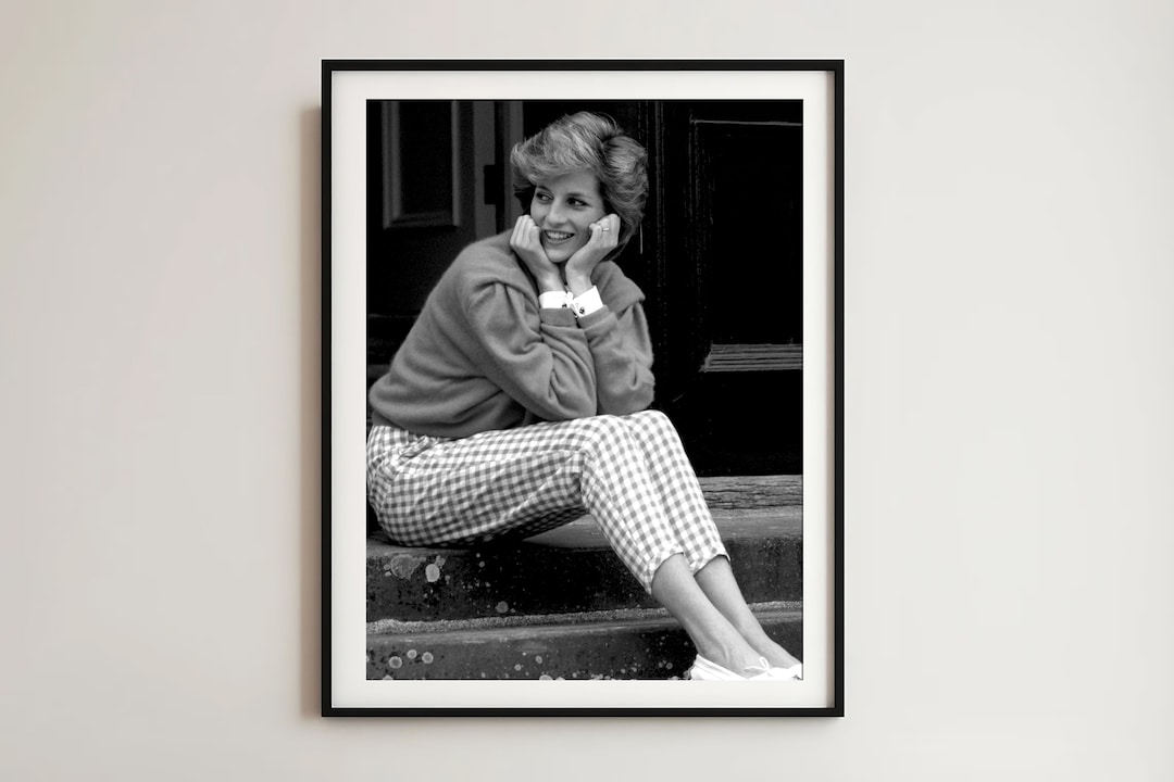Princess Diana Iconic Photo Print: Black and White Vintage Poster ...