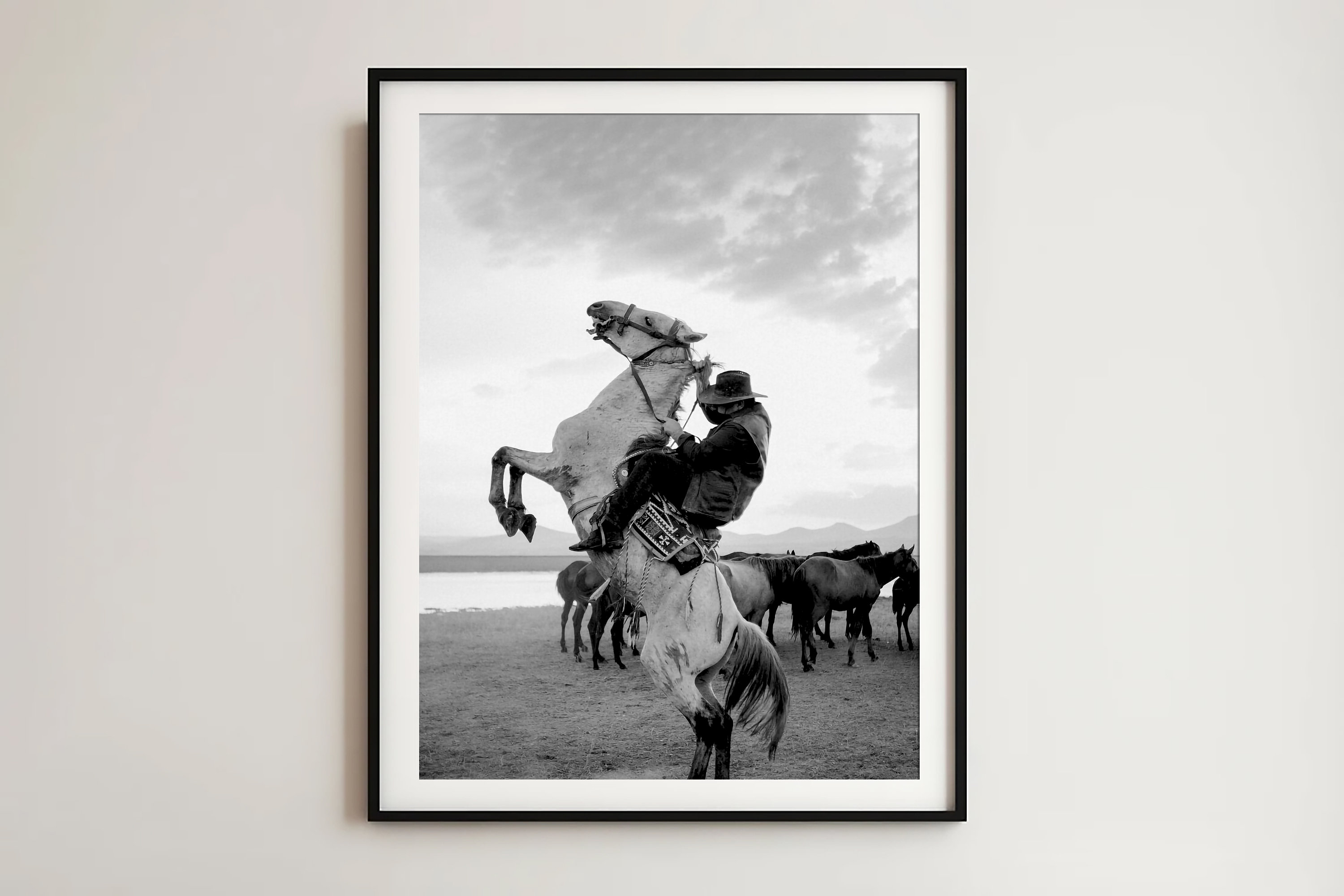 Cowboy Print, Black and White, Western Decor, Southwestern Wall Art ...
