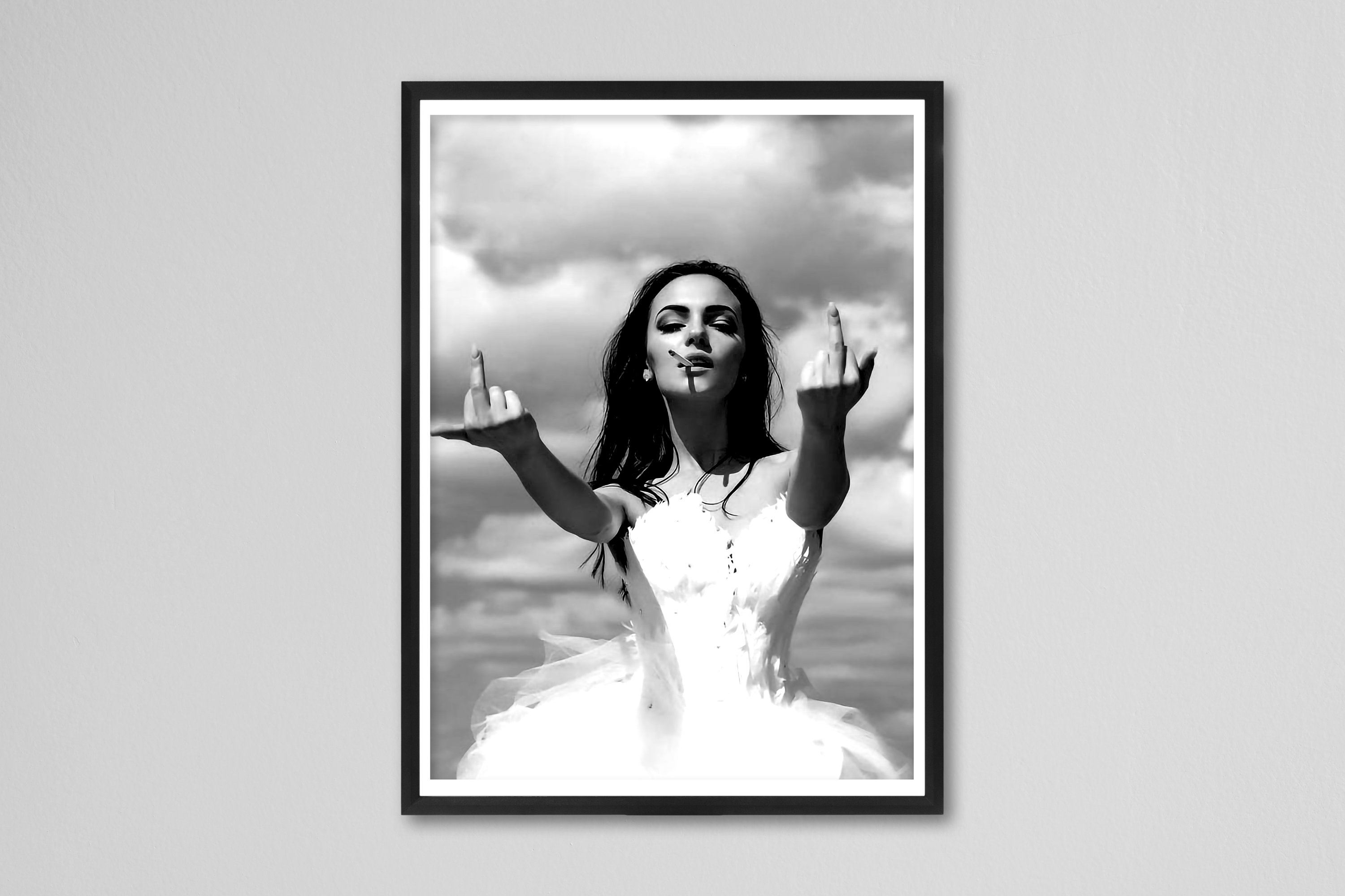 Feminist Middle Finger Art Print: Girl Power Vintage Poster (digital ...