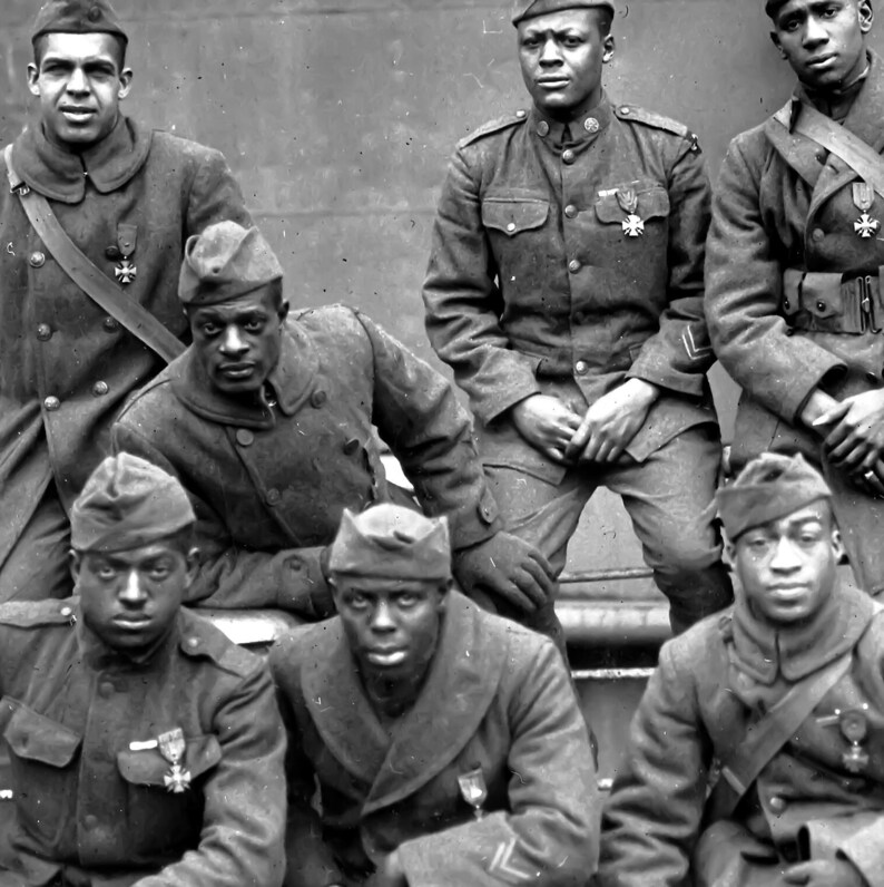 Harlem Hellfighters African American Poster, Black and White 1919 WWI ...