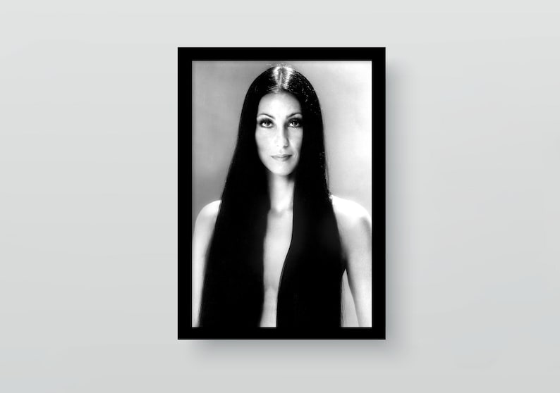 Cher Poster, Black and White, Vintage Photo, Feminist Poster, Wall Art ...