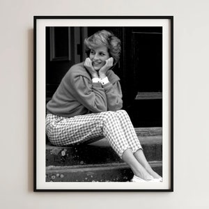 Princess Diana Print: Black and White Vintage Photo (digital Download ...