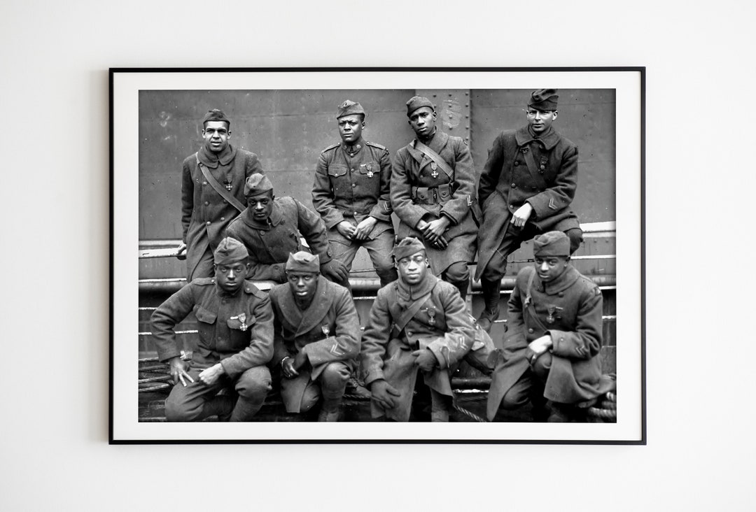 Harlem Hellfighters African American Poster, Black and White 1919 WWI ...