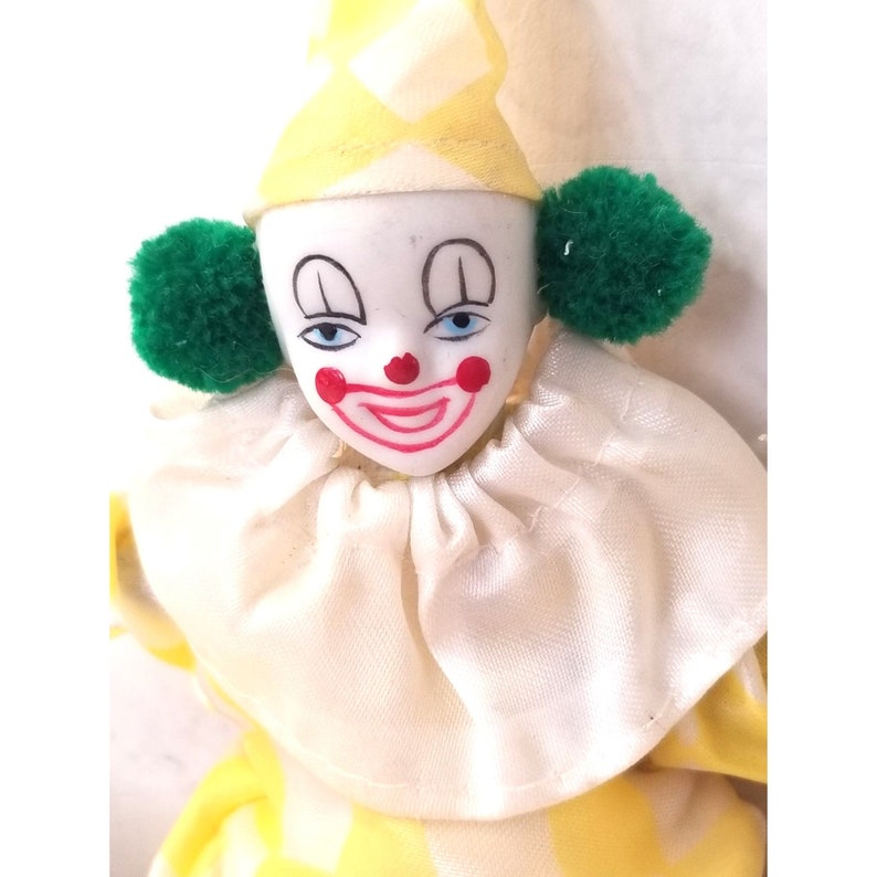 Vintage Clown Bendable Posable Porcelain Face Hands Shoes 8" Standing ...