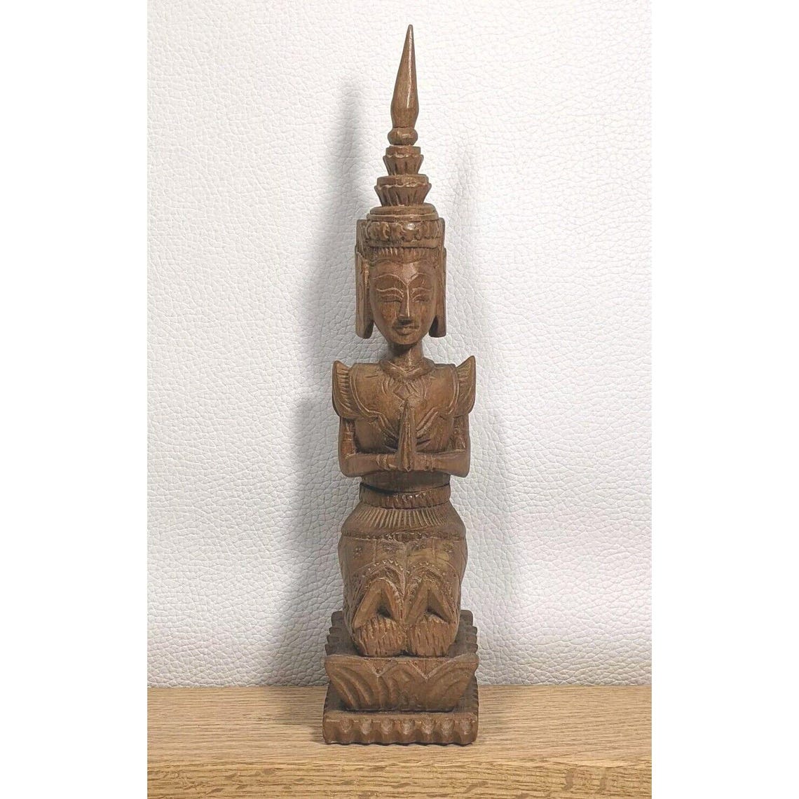 Wooden Carved Kneeling Thailand Thai Princess Tribal Goddess Praying ...