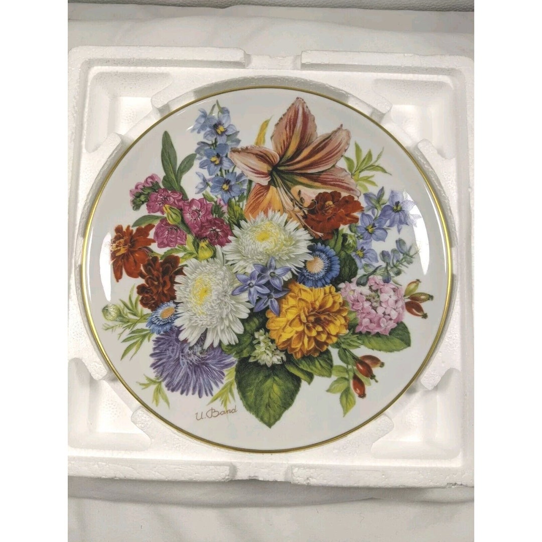 1988 Hutschenreuther Ursula Band Teller "autumn" Herbstfarben Fall ...