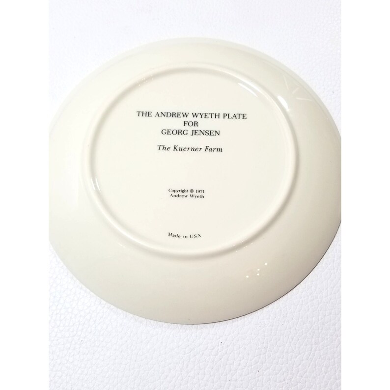 1971 Andrew Wyeth Plate Georg Jensen the Kuerner Farm USA Black White ...