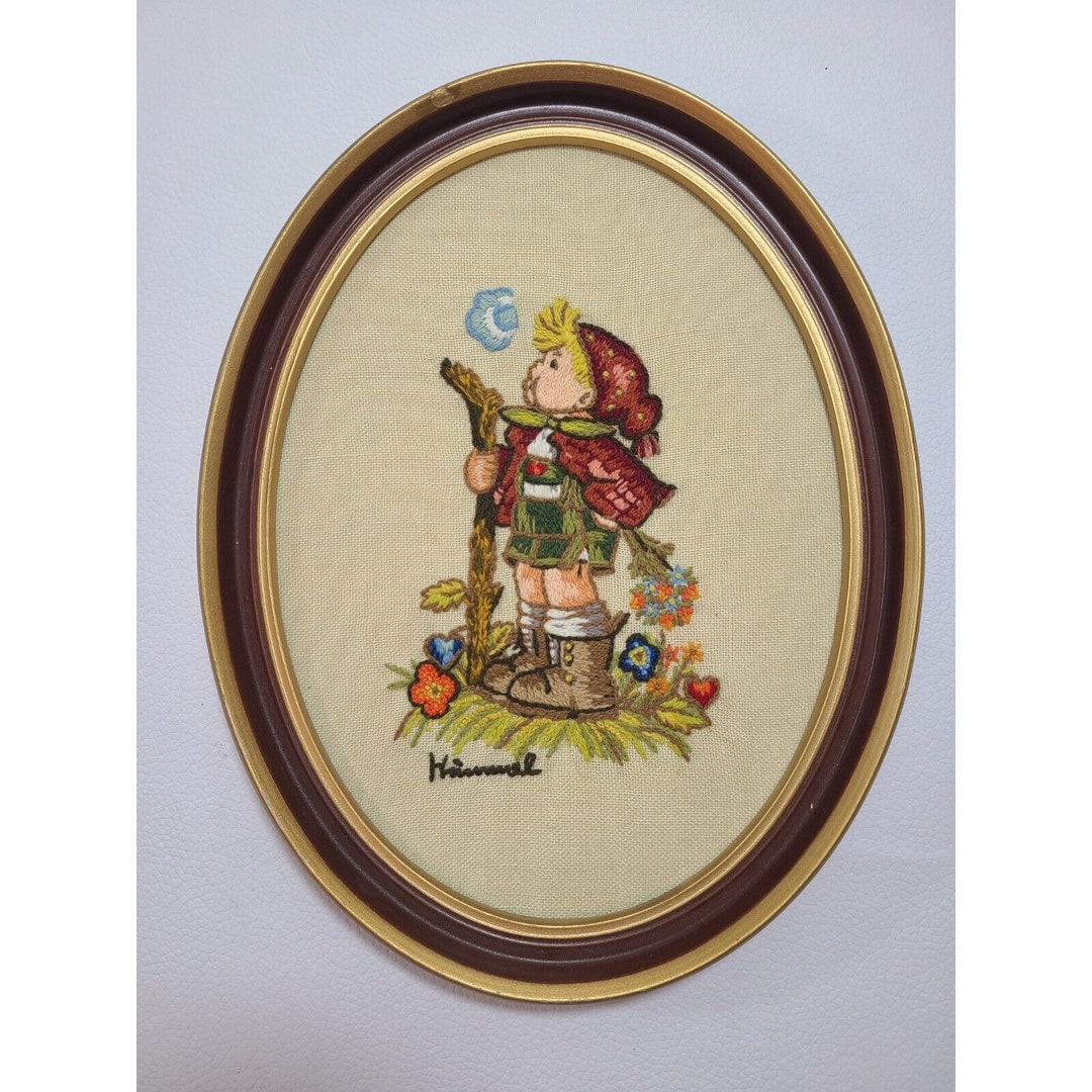 Hummel Crewel Wall Art Hummel Girl Hummel Art Hummel Needlework Hand ...