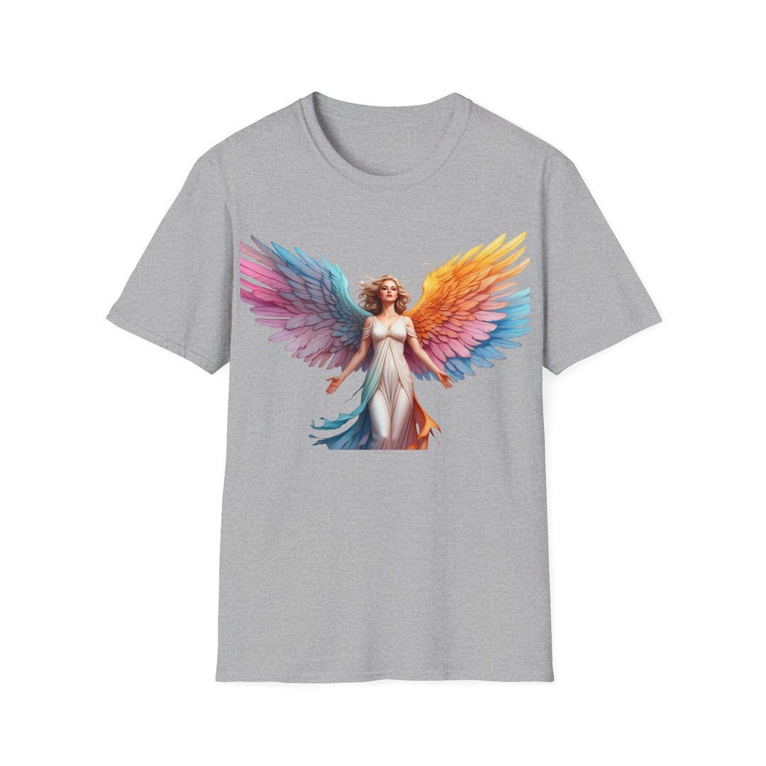 Beautiful Female Angel With Colorful Outstretched Wings Women's Men's ...