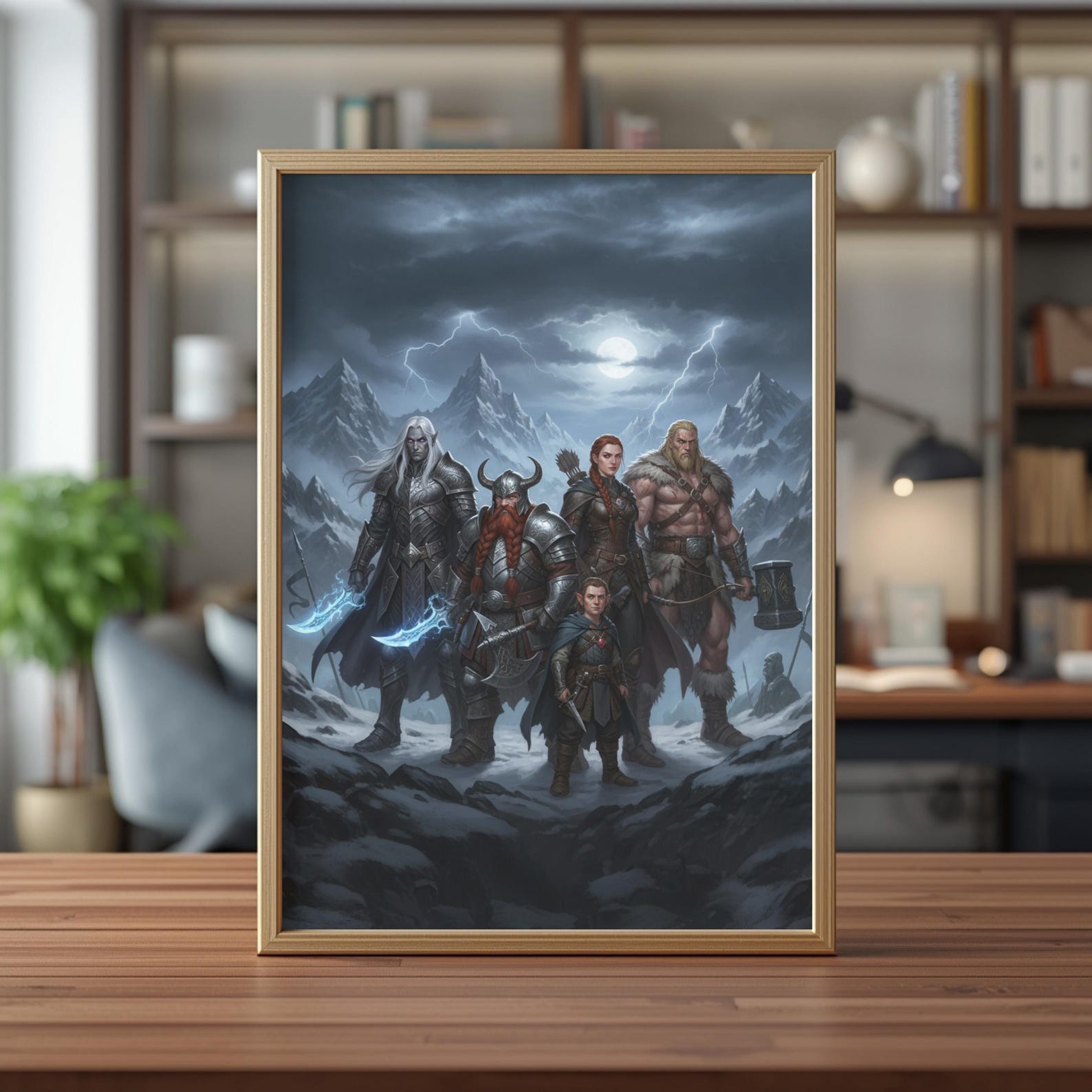 Drow Elf Fantasy Adventuring Party Poster | Dark Fantasy RPG Hero Group ...