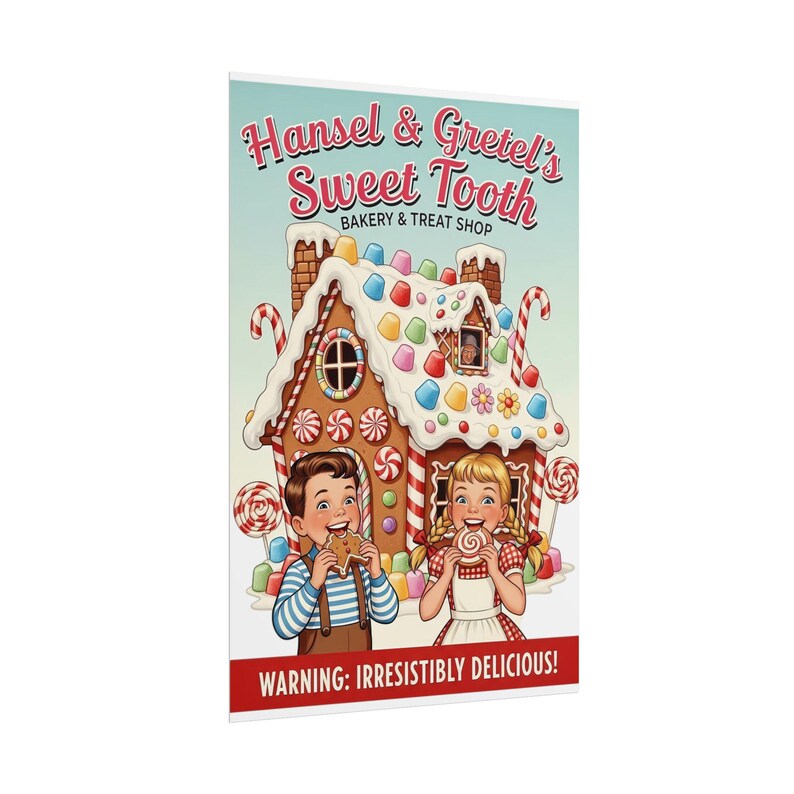 Hansel & Gretel Sweet Tooth Bakery Vintage Look Parody Advertisement ...