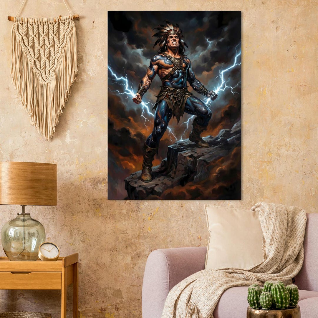 Navajo Hero Twin Monster Slayer Wielding Cosmic Lightning Poster - Etsy