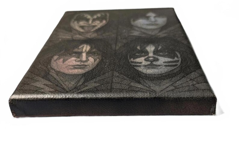 KISS Rock Band 5x7 Laser Engraved Canvas Art - 4 Iconic Faces - Etsy