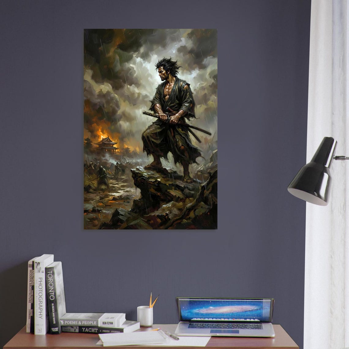 Lone Ronin Samurai Warrior Oil Painting Style Poster - Etsy