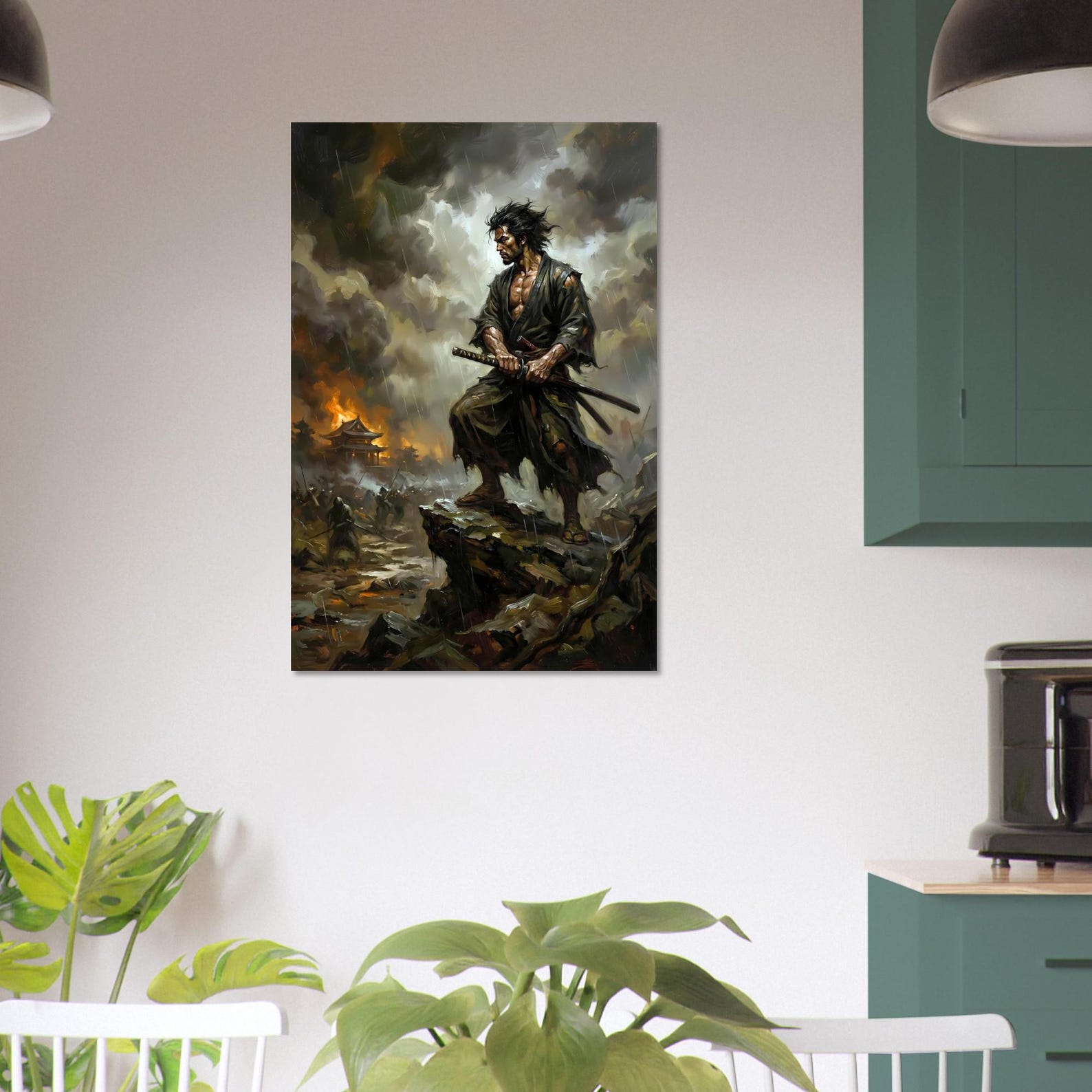 Lone Ronin Samurai Warrior Oil Painting Style Poster - Etsy