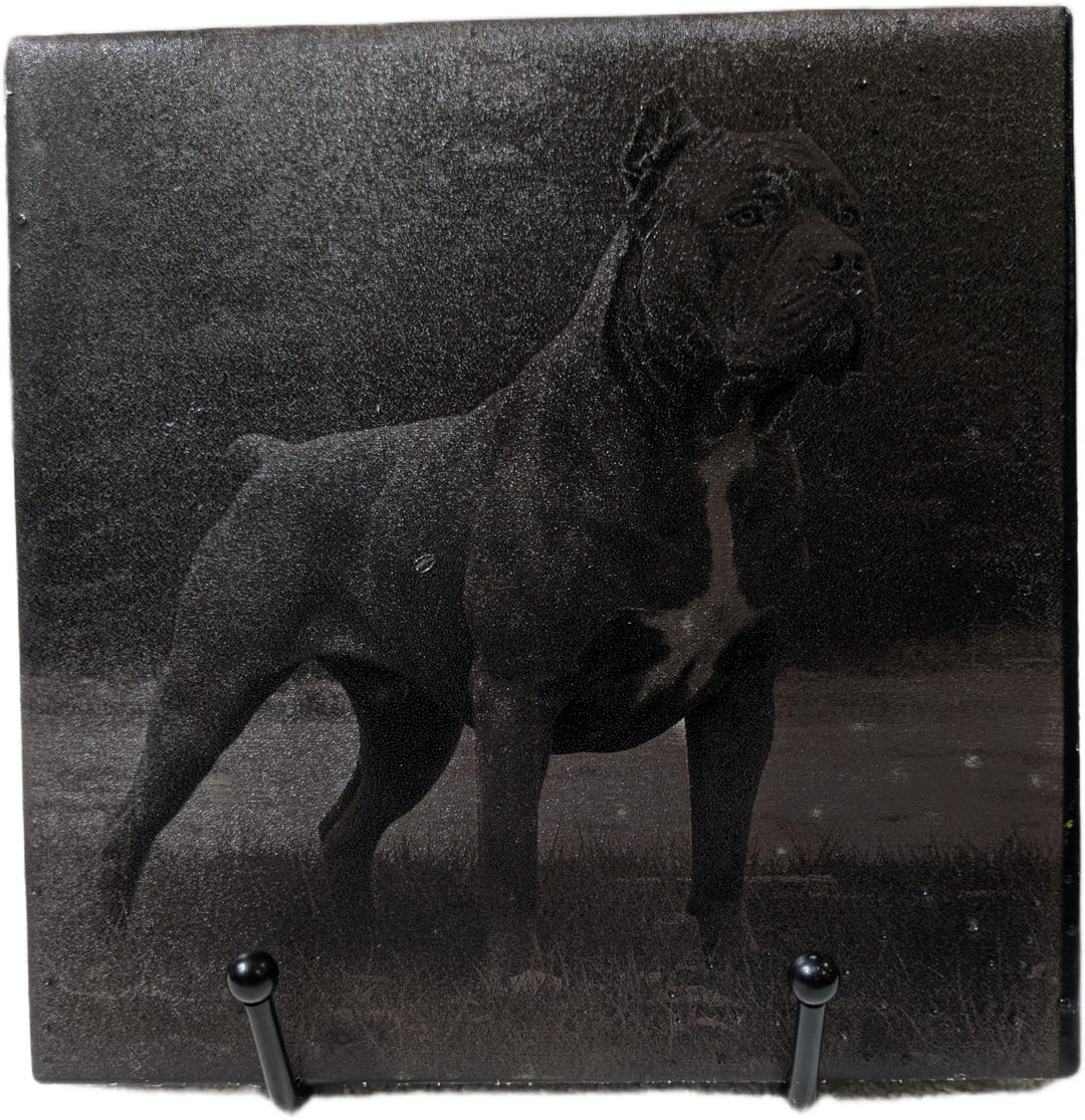 6" Laser Engraved Ceramic Tile - Cane Corso Dog Art Guardian Breed ...