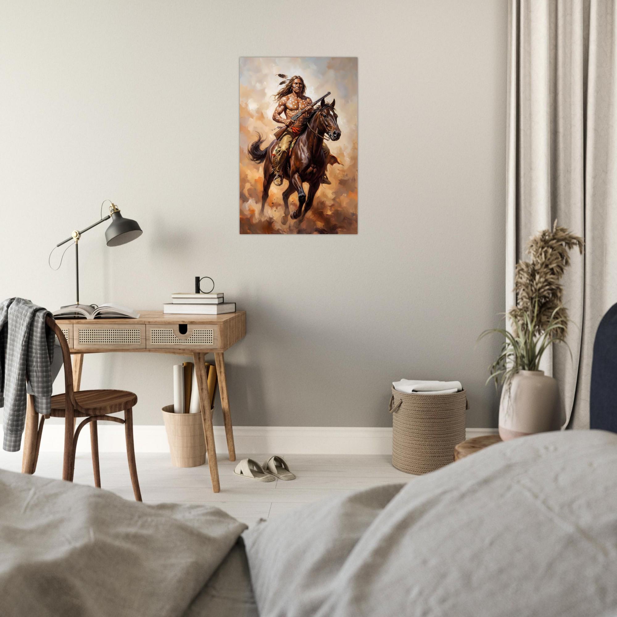 Crazy Horse Native American Warrior Oil Painting Style Poster - Etsy