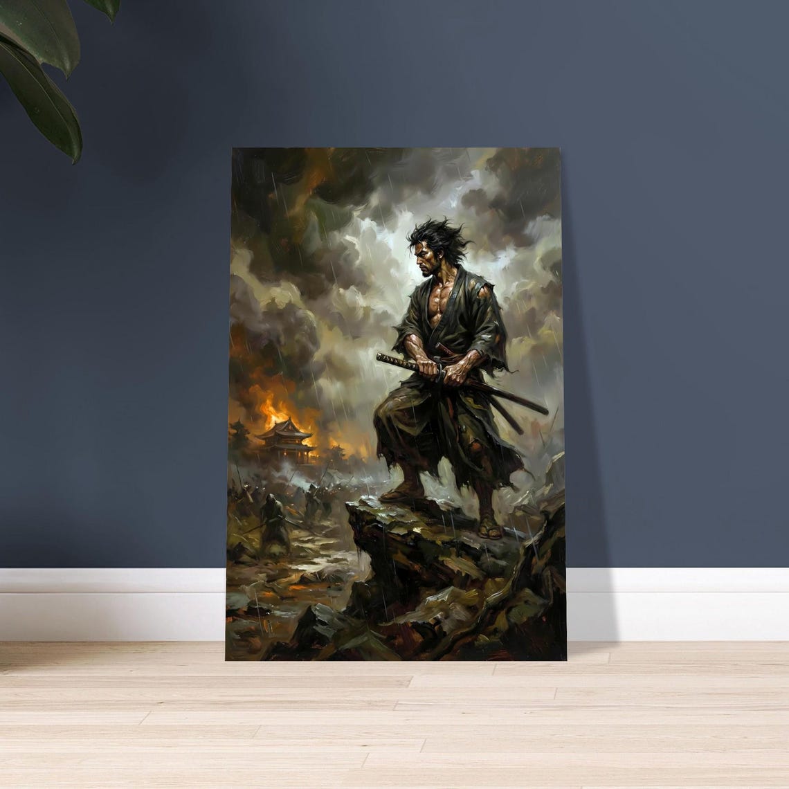 Lone Ronin Samurai Warrior Oil Painting Style Poster - Etsy